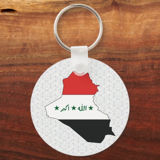 Iraq Flag Map full size Keychain | Zazzle