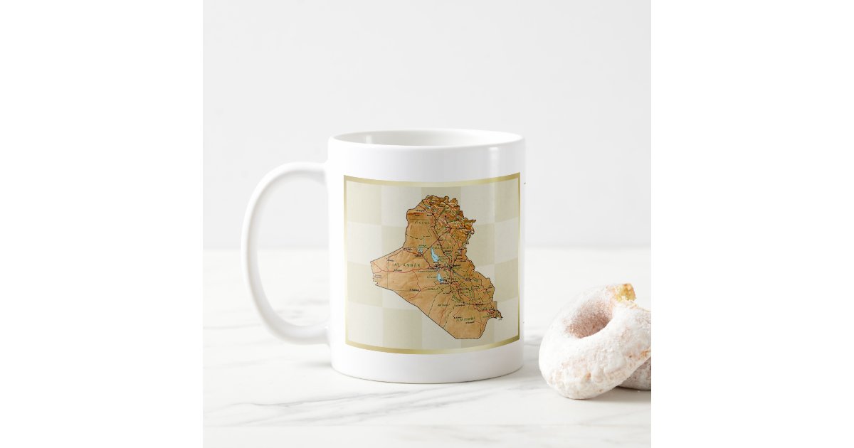 Iraq Flag + Map Mug | Zazzle