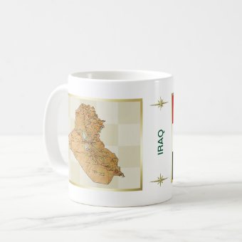 Iraq Flag + Map Mug | Zazzle