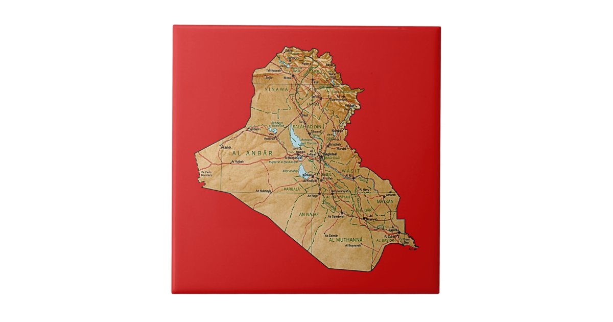 Iraq Map Tile | Zazzle