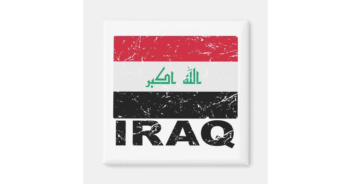 Iraq Vintage Flag Magnet | Zazzle