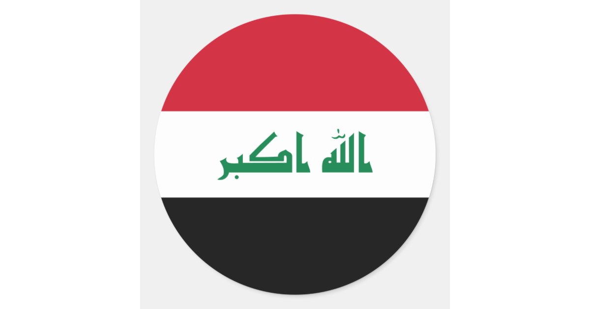 Iraqi Flag, Flag of Iraq Classic Round Sticker | Zazzle