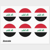 Iraqi Flag, Flag of Iraq Classic Round Sticker | Zazzle