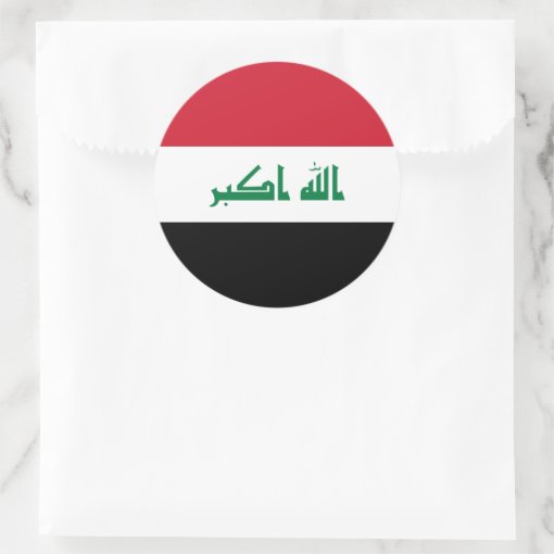 Iraqi Flag, Flag of Iraq Classic Round Sticker | Zazzle