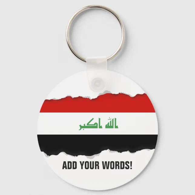 Iraqi Flag Keychain | Zazzle