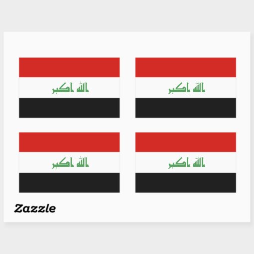 Iraqi Flag Rectangular Sticker | Zazzle