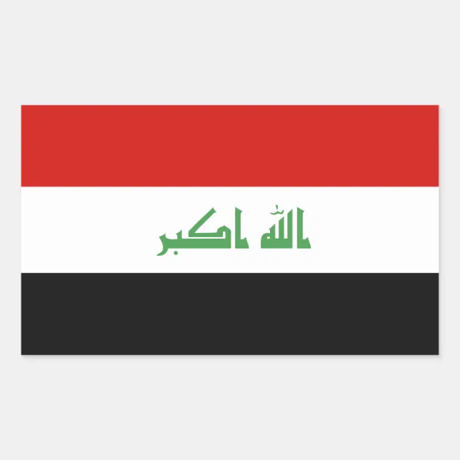 Iraqi Flag Rectangular Sticker | Zazzle