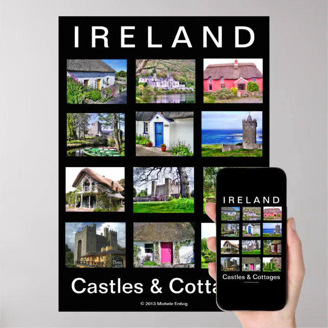 IRELAND Castles & Cottages Poster | Zazzle