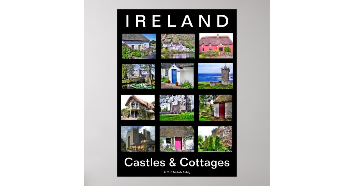 IRELAND Castles & Cottages Poster | Zazzle