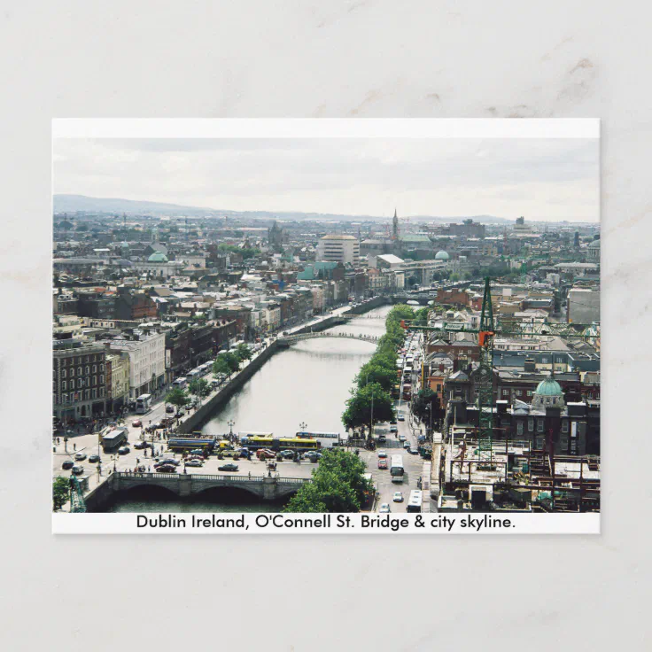 Ireland city skyline, O'Connell Bridge Dublin Postcard | Zazzle