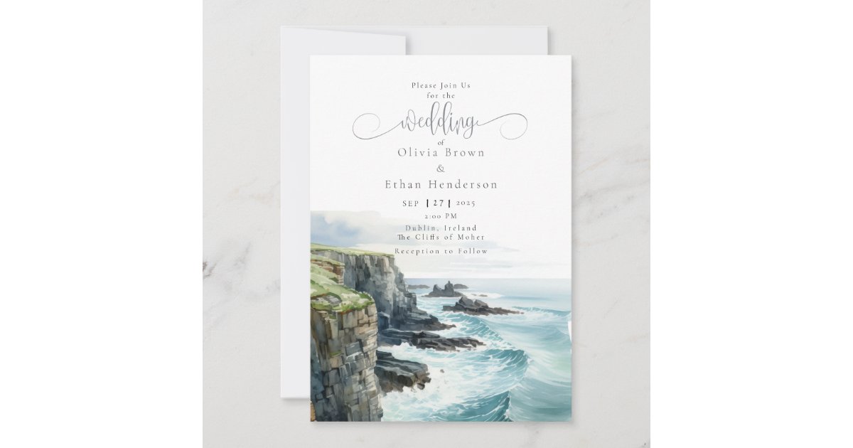 Ireland Cliffs of Moher Wedding Invitation | Zazzle