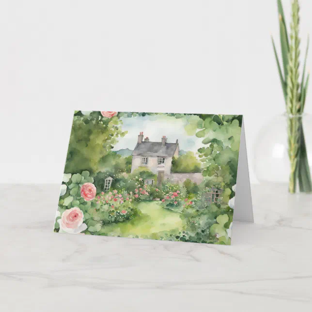 Ireland Country Garden Folded Greeting Card | Zazzle