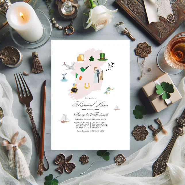 Ireland Destination Wedding Rehearsal Dinner Invitation | Zazzle
