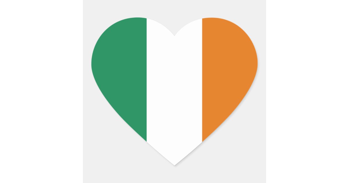 Ireland Flag Heart Sticker | Zazzle.com