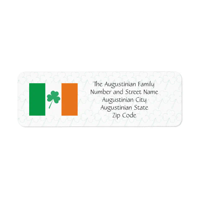 IRELAND FLAG Shamrock Custom Return Address Label | Zazzle