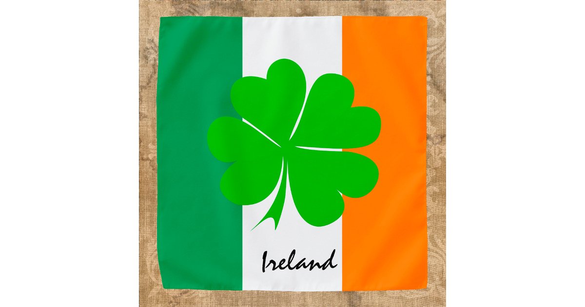 Ireland & four leaf clover, Irish flag /sport fans Bandana | Zazzle