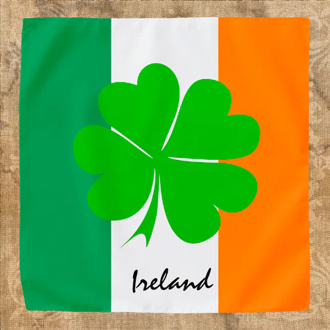 Ireland & four leaf clover, Irish flag /sport fans Bandana | Zazzle