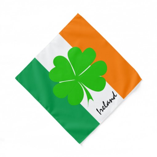 Ireland & four leaf clover, Irish flag /sport fans Bandana | Zazzle