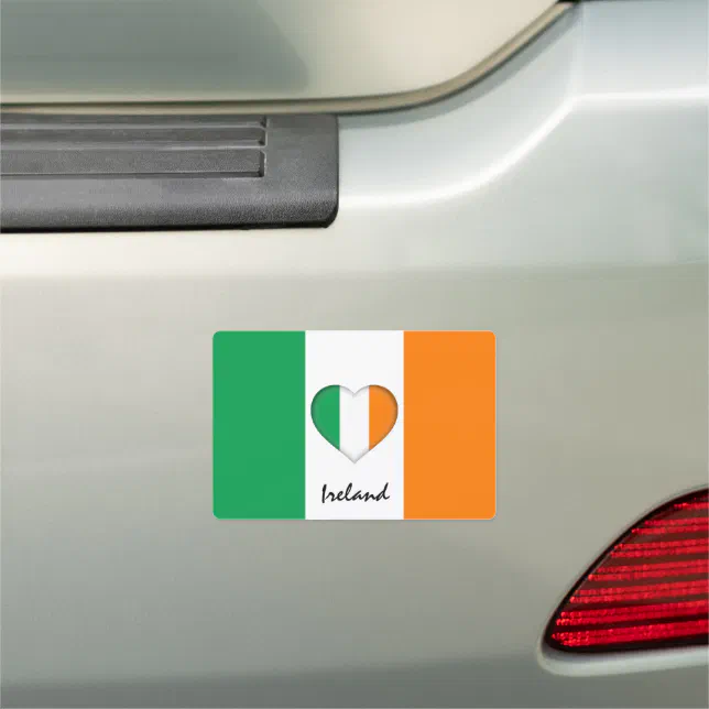 Ireland & Irish Flag Heart /car travel sticker Car Magnet | Zazzle