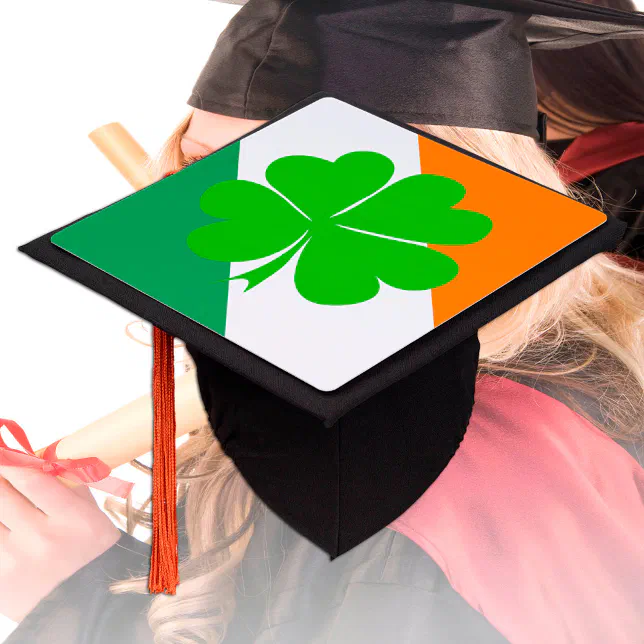 Ireland & Irish Flag - Students /University Clover Graduation Cap ...
