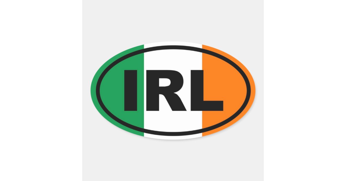 Ireland IRL European Oval Sticker | Zazzle