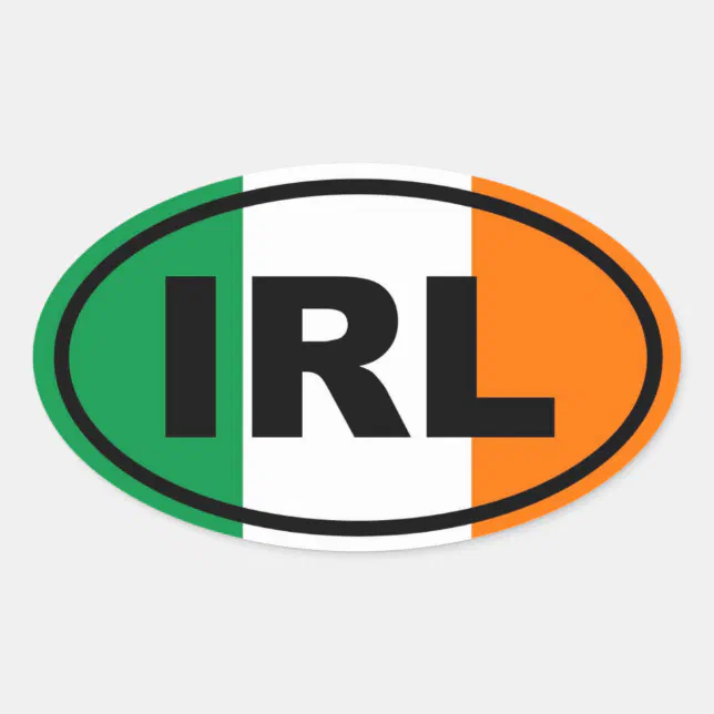 Ireland IRL European Oval Sticker | Zazzle