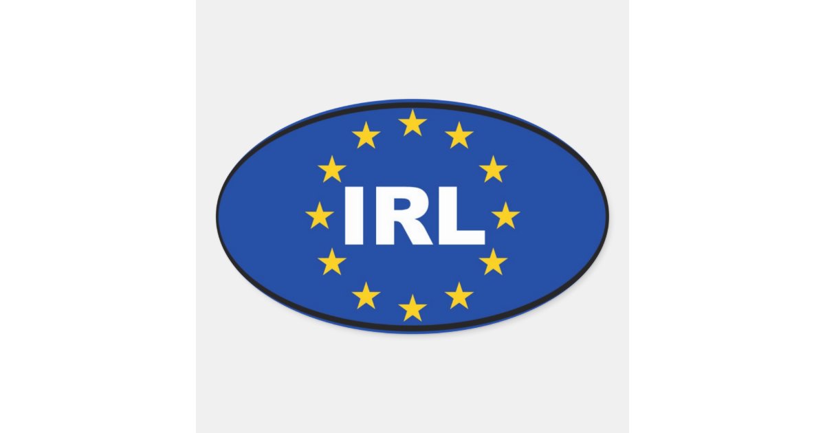 Ireland IRL European Oval Sticker | Zazzle