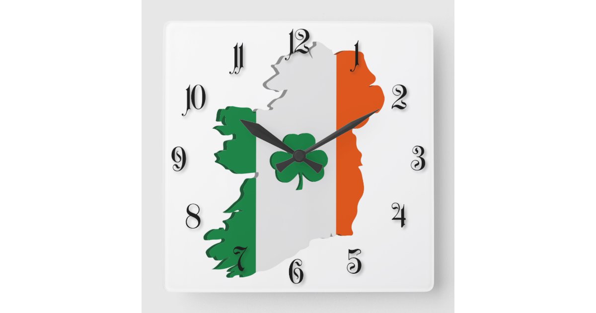Ireland map square wall clock | Zazzle