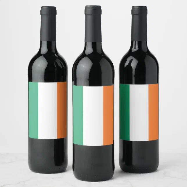 Ireland National Flag, Irish standard, Banner Wine Label | Zazzle