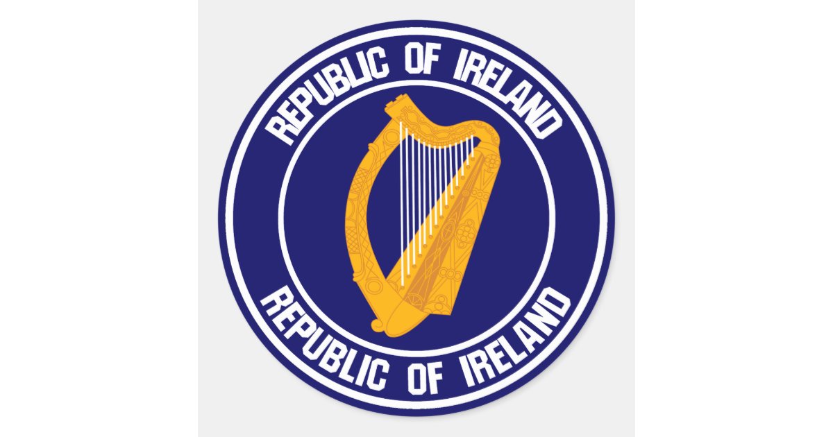 Ireland Round Emblem Classic Round Sticker | Zazzle