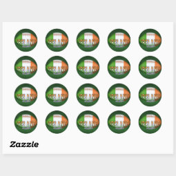 Ireland Rugby Ball Classic Round Sticker | Zazzle
