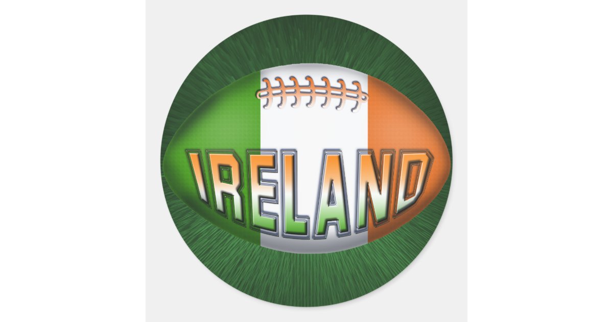 Ireland Rugby Ball Classic Round Sticker | Zazzle