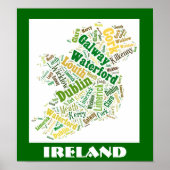 Ireland Silhouette Word Art Poster | Zazzle