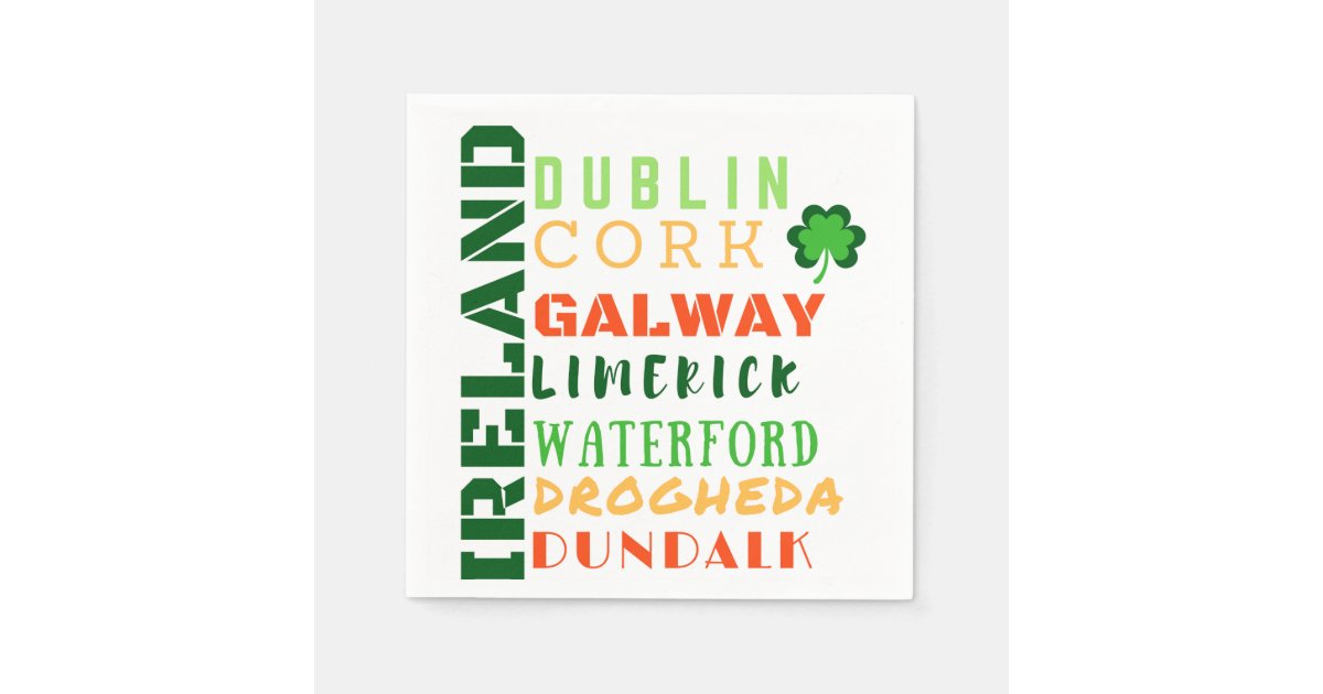 IRELAND SUBWAY ART NAPKINS | Zazzle