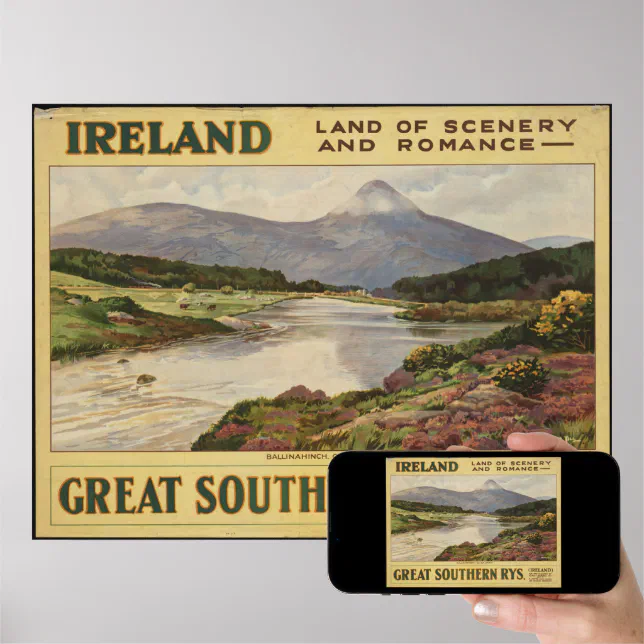 Ireland Vintage Travel Poster Ad Retro Prints | Zazzle