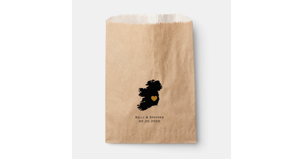Ireland Wedding Favor Treat Sacks, Map Gift Bags | Zazzle
