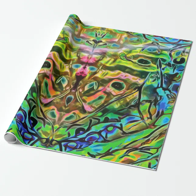 Iridescent Abalone Butterfly Look Sea Shell Wrapping Paper | Zazzle