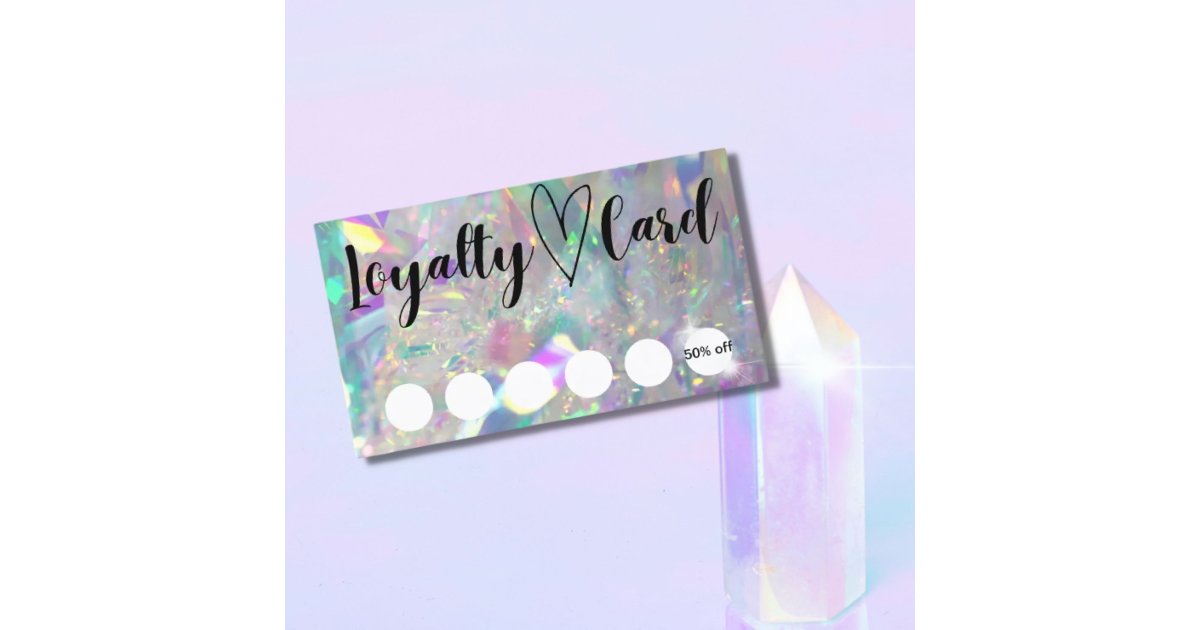 Iridescent Angel Tinsel Customer Loyalty Card | Zazzle