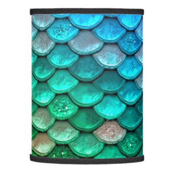 Iridescent Blue Green Glitter Mermaid Fish Scales Lamp Shade | Zazzle