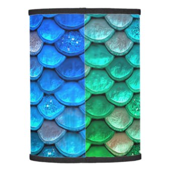 Iridescent Blue Green Glitter Mermaid Fish Scales Lamp Shade | Zazzle
