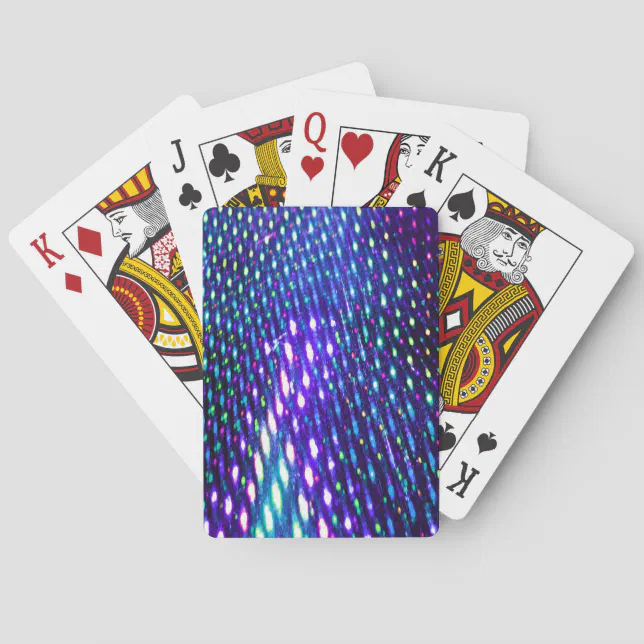 Iridescent Blue Lights Playing Cards | Zazzle