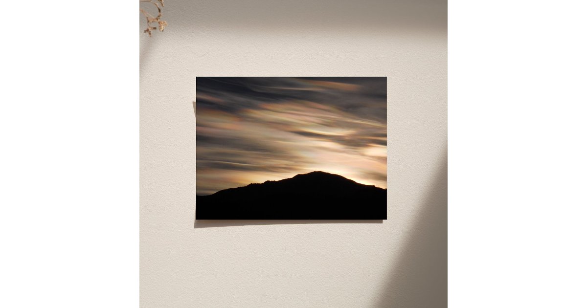 Iridescent Clouds Over Pikes Peak Silhouette Poster | Zazzle
