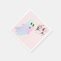 Iridescent Ghost Hey Boo Pastel Halloween Birthday Napkins | Zazzle