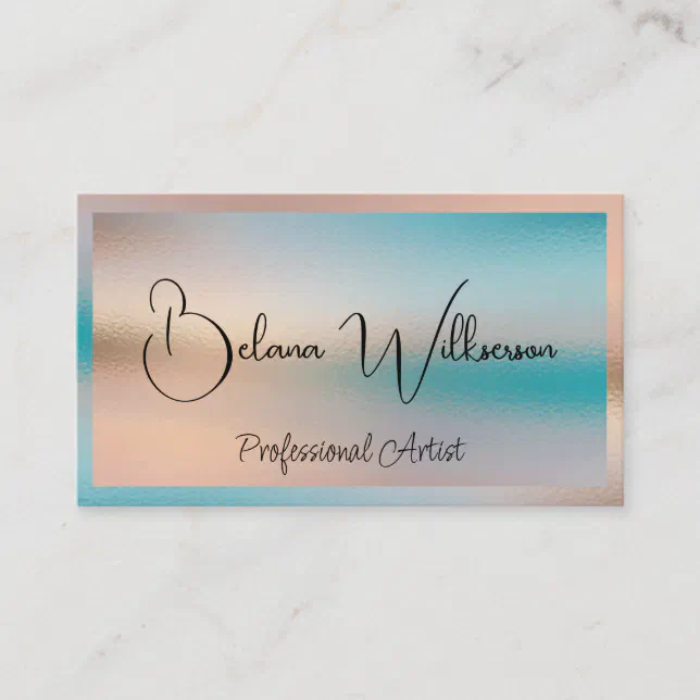 Iridescent Glass Texture Background Business Card | Zazzle