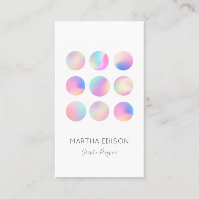 Iridescent Holographic Design Business Card | Zazzle