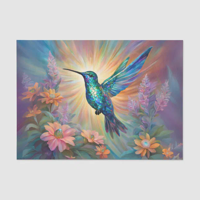 Iridescent Hummingbird Decoupage Tissue Paper | Zazzle