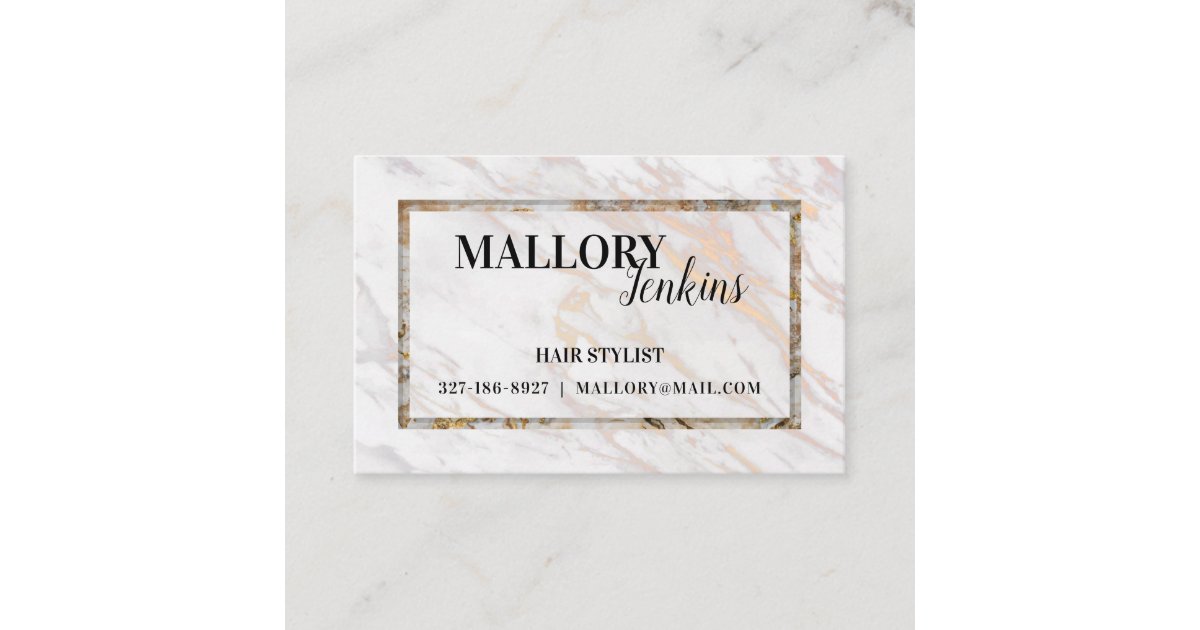 Iridescent Pink Marble Business Card | Zazzle