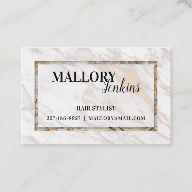 Iridescent Pink Marble Business Card | Zazzle
