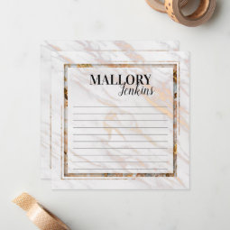 Iridescent Pink Marble Note Card | Zazzle