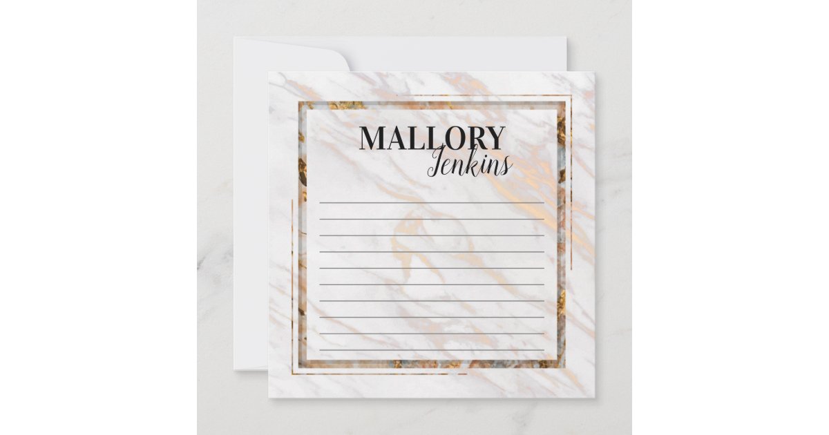 Iridescent Pink Marble Note Card | Zazzle